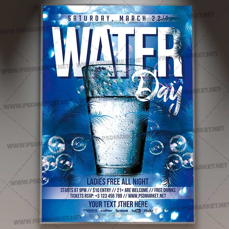 Download Water Day Template Flyer - PSD | PSDmarket