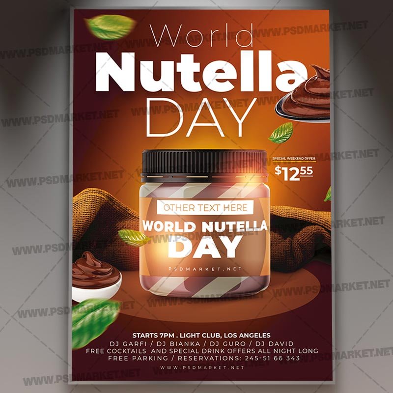 Download World Nutella Day Template - Flyer PSD Template | PSDmarket