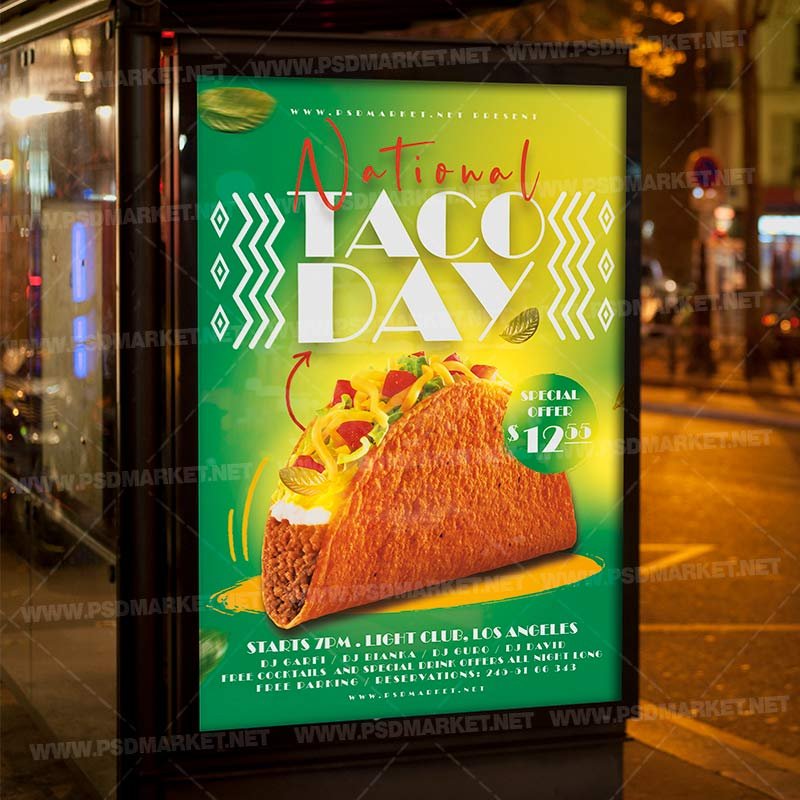 Download National Taco Day Template Flyer PSD | PSDmarket