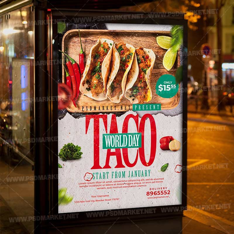 Download Taco Day 2021 Template Flyer PSD | PSDmarket