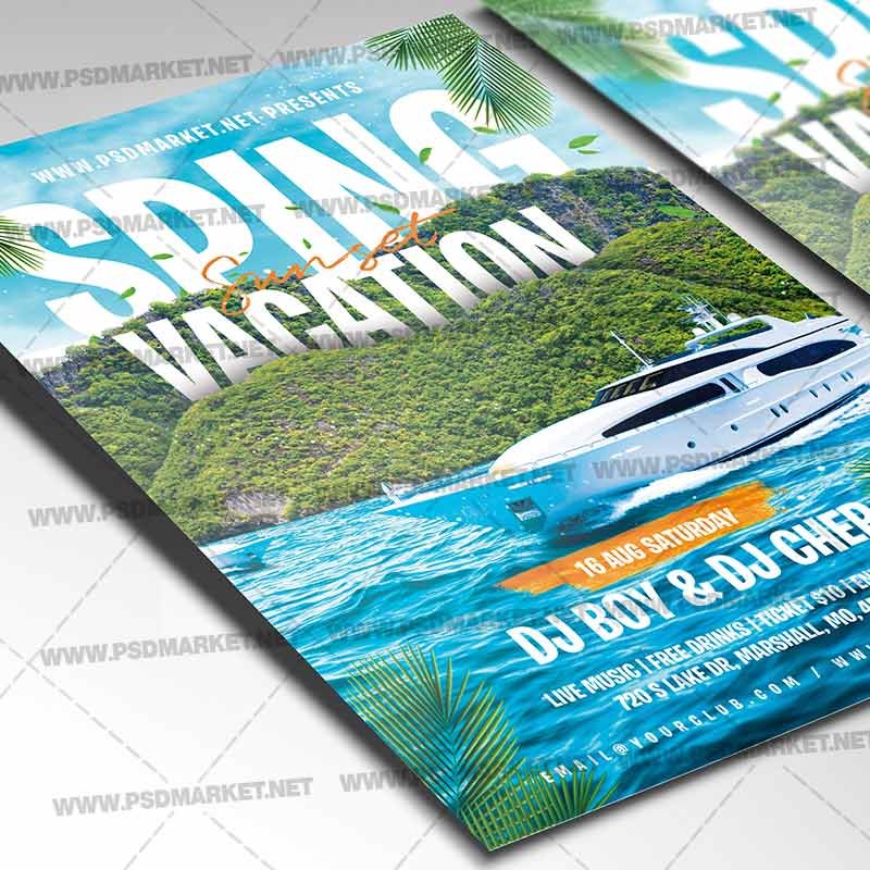 Download Spring Vacation Template - Flyer PSD | PSDmarket