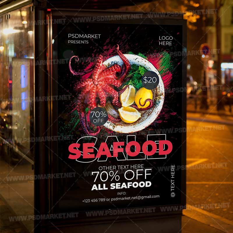 Download Seafood Sale Template - Flyer PSD | PSDmarket