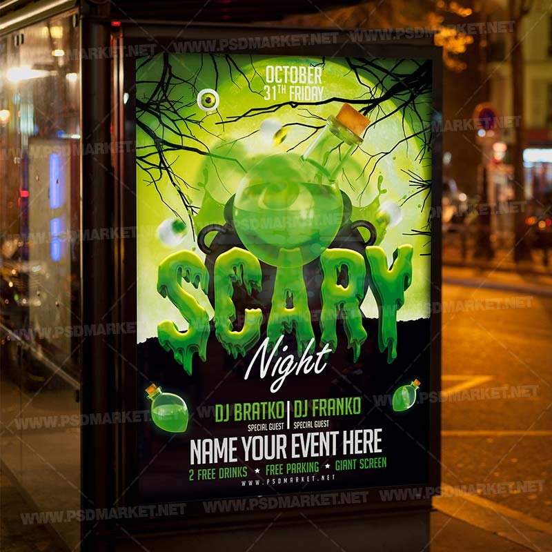 Download Scary Night Event Template - Flyer PSD | PSDmarket