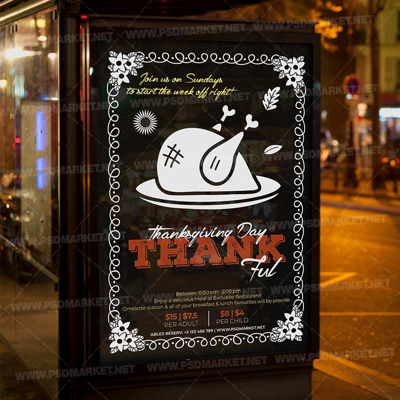 Be Thankful Day Template - Flyer PSD | PSDmarket