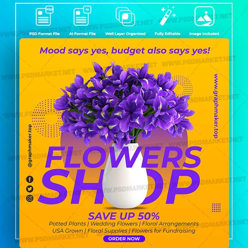 Download Flowers Shop Templates in PSD & Vector | PSDmarket