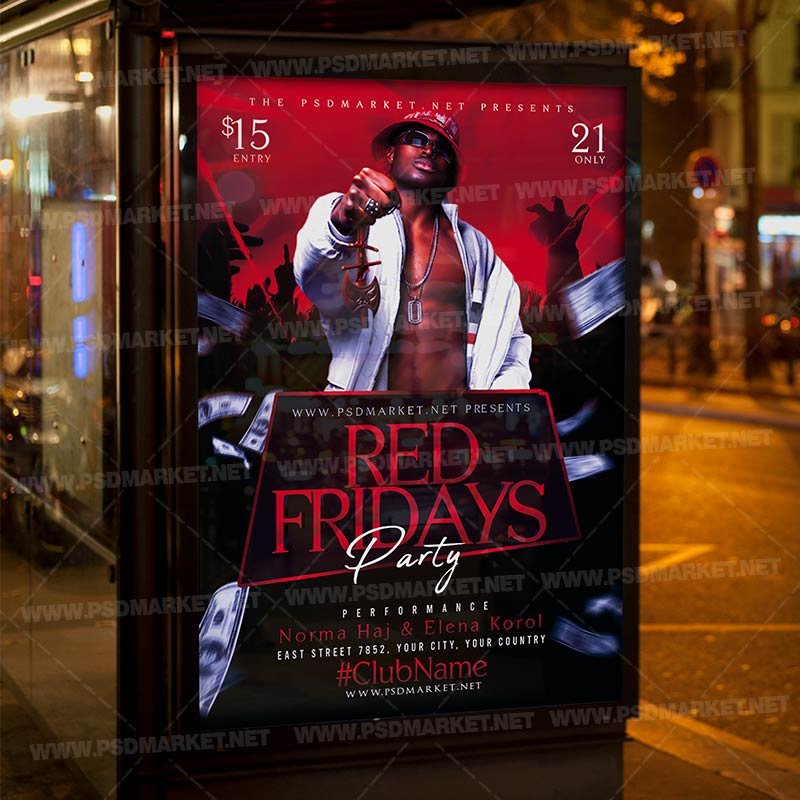 Download Red Fridays PSD Template Flyer | PSDmarket