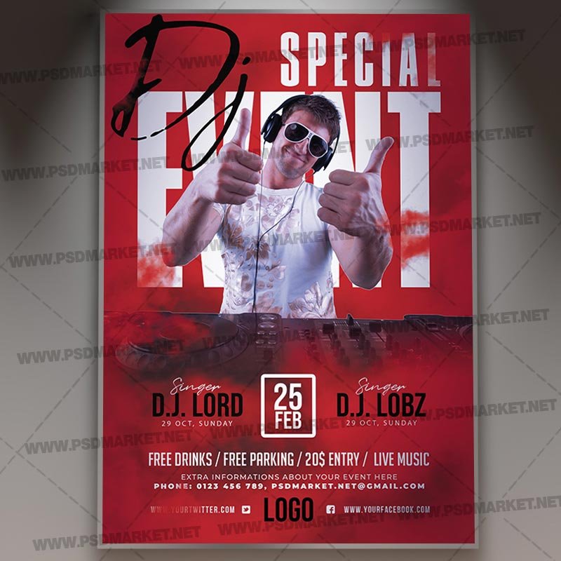 Download Special Dj Party Template - Flyer PSD | PSDmarket