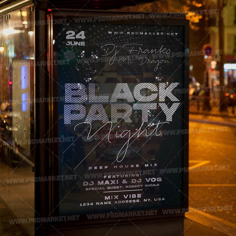 Download Black Event PSD Template Flyer | PSDmarket