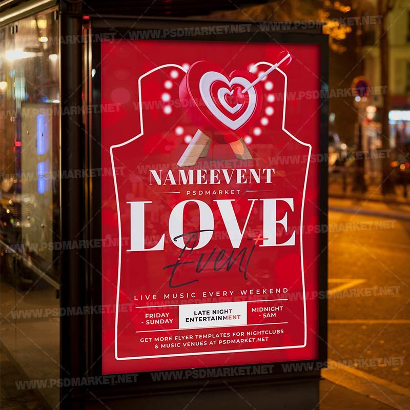 Download Love Event PSD Template Flyer | PSDmarket