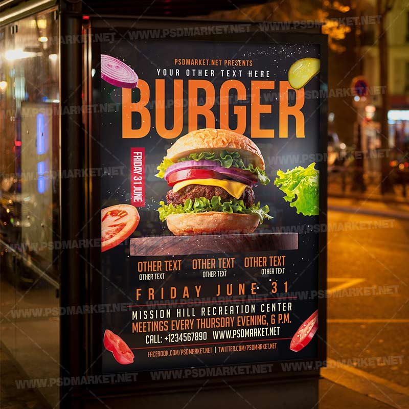 Download Burger Event PSD Template Flyer | PSDmarket