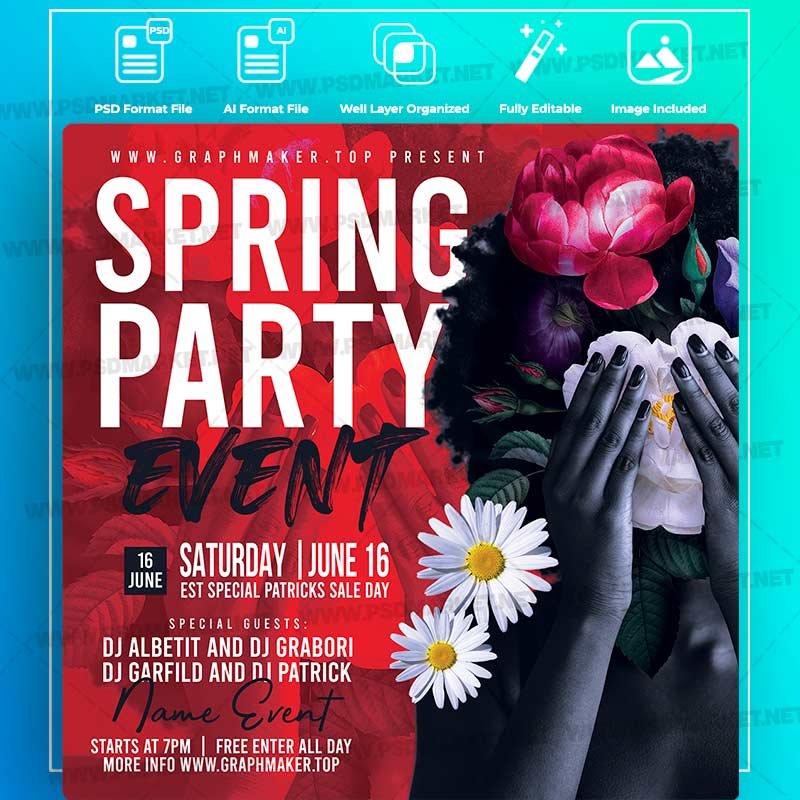 Download Spring Party Templates in PSD & Vector | PSDmarket