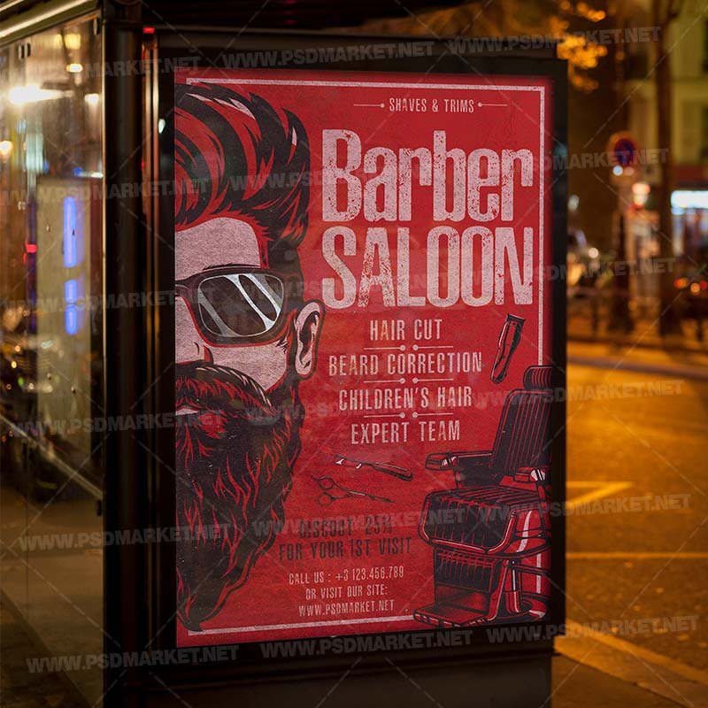 Download Barber Shop Event PSD Template Flyer | PSDmarket