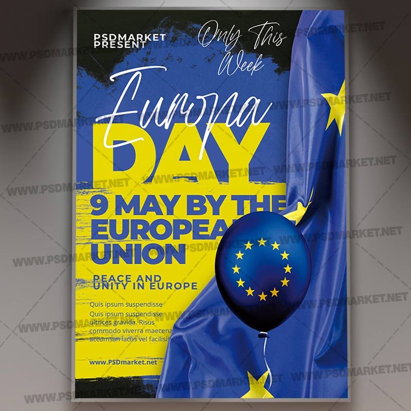 Download Europe Day Event PSD Template Flyer | PSDmarket