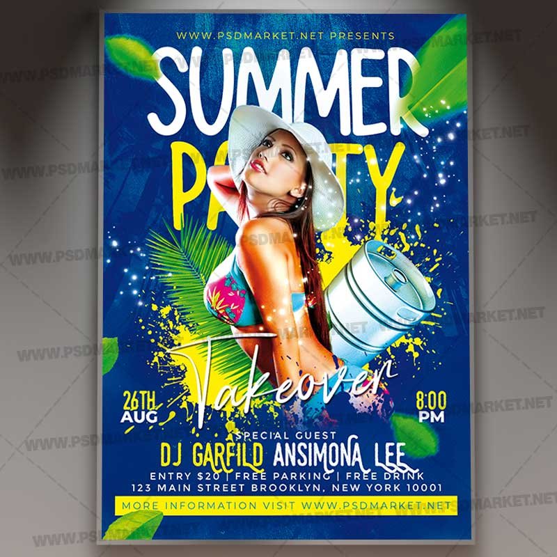 Download Summer Takeover PSD Template Flyer | PSDmarket