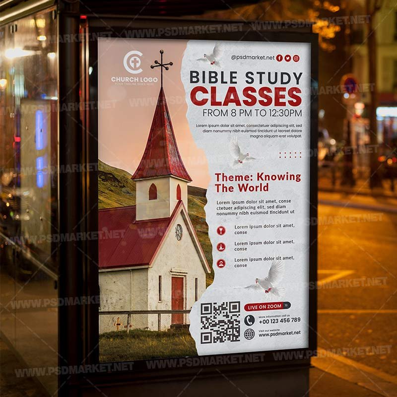 Download Bible Study Classes PSD Template Flyer | PSDmarket