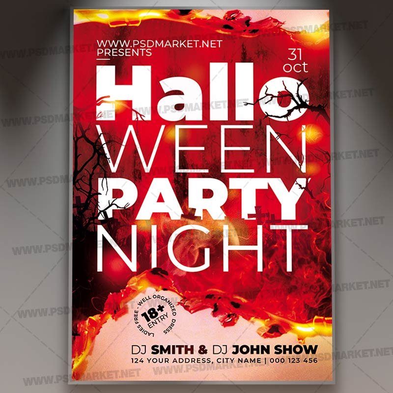 Hallo Ween Party PSD Template : u/psdmarket_net
