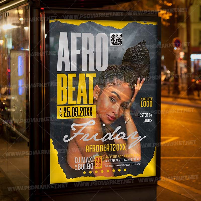 Download Afro Beat Friday PSD Template Flyer | PSDmarket