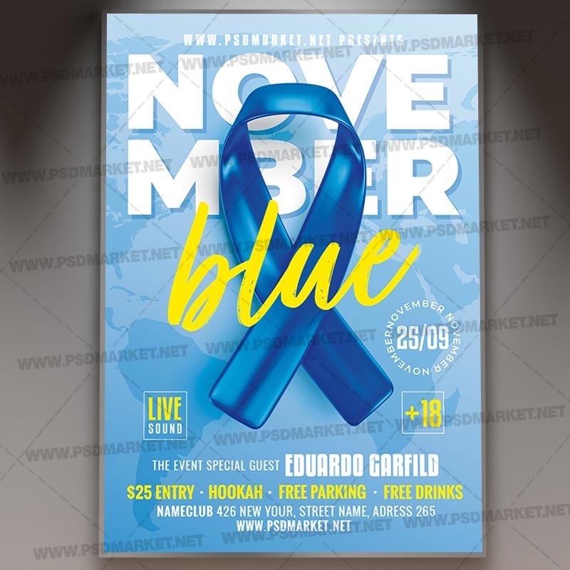 Download Blue November Event PSD Template Flyer | PSDmarket