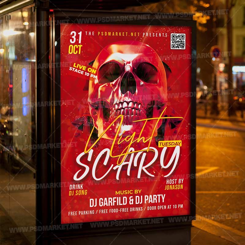 Night Scary PSD Template Flyer | PSDmarket