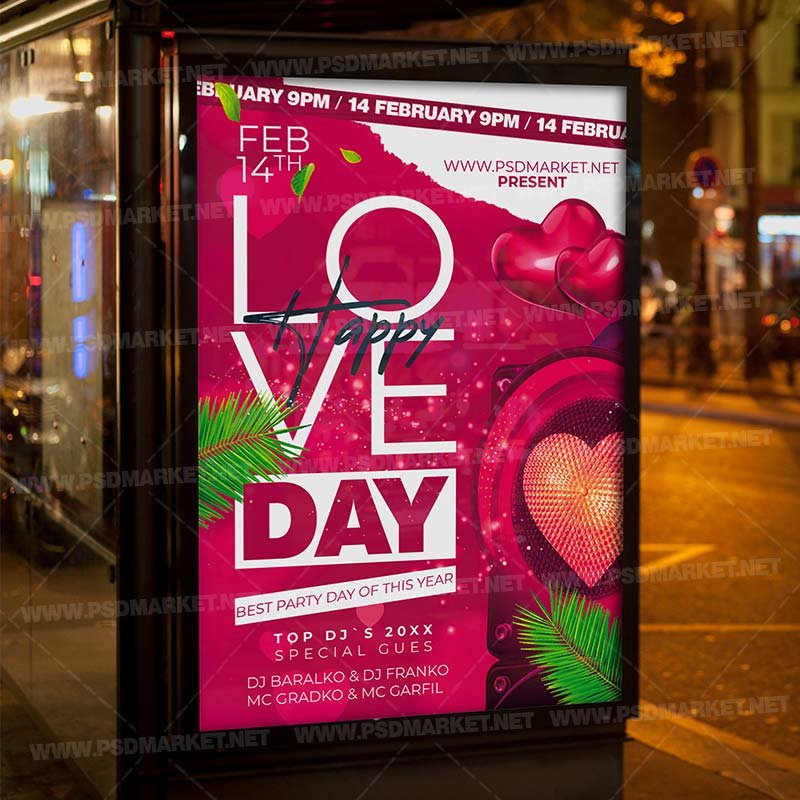 Love Day Card Printable Template Flyer PSD | PSDmarket