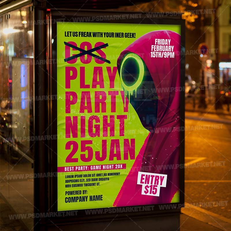 Cosplay Party Card Printable Template Flyer PSD | PSDmarket