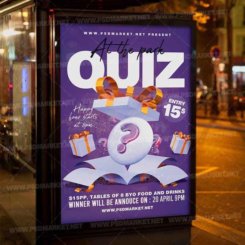 Download Quiz Night Card Printable Template Flyer | PSDmarket