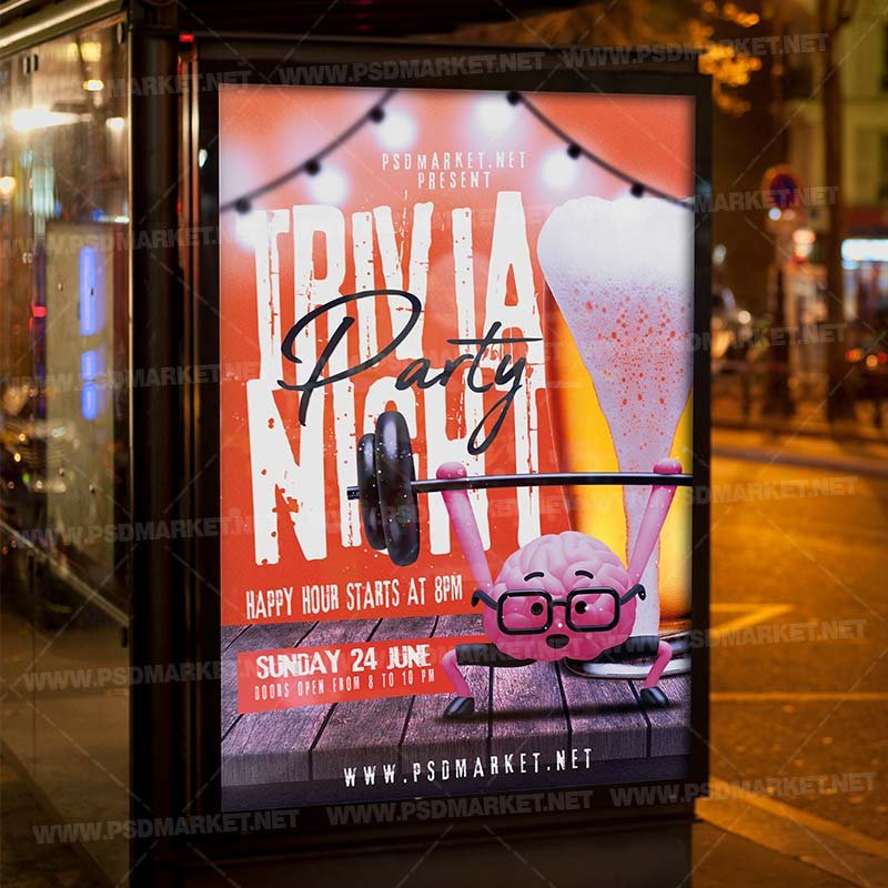 Download Trivia Night Card Printable Template Flyer | PSDmarket
