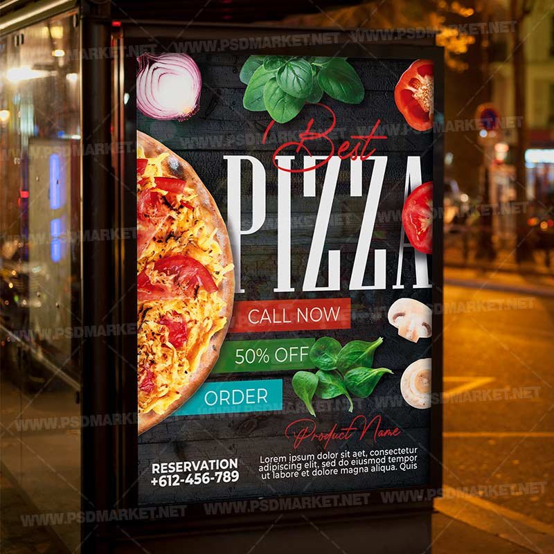 Pizza Card Printable Template Flyer PSD | PSDmarket