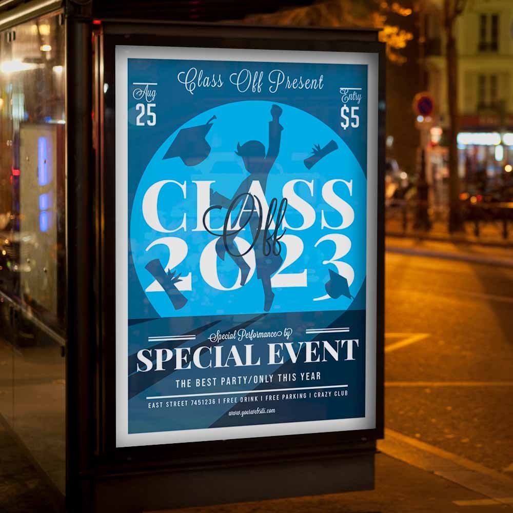 Class of 2023 Event Card Printable Template Flyer | PSDmarket