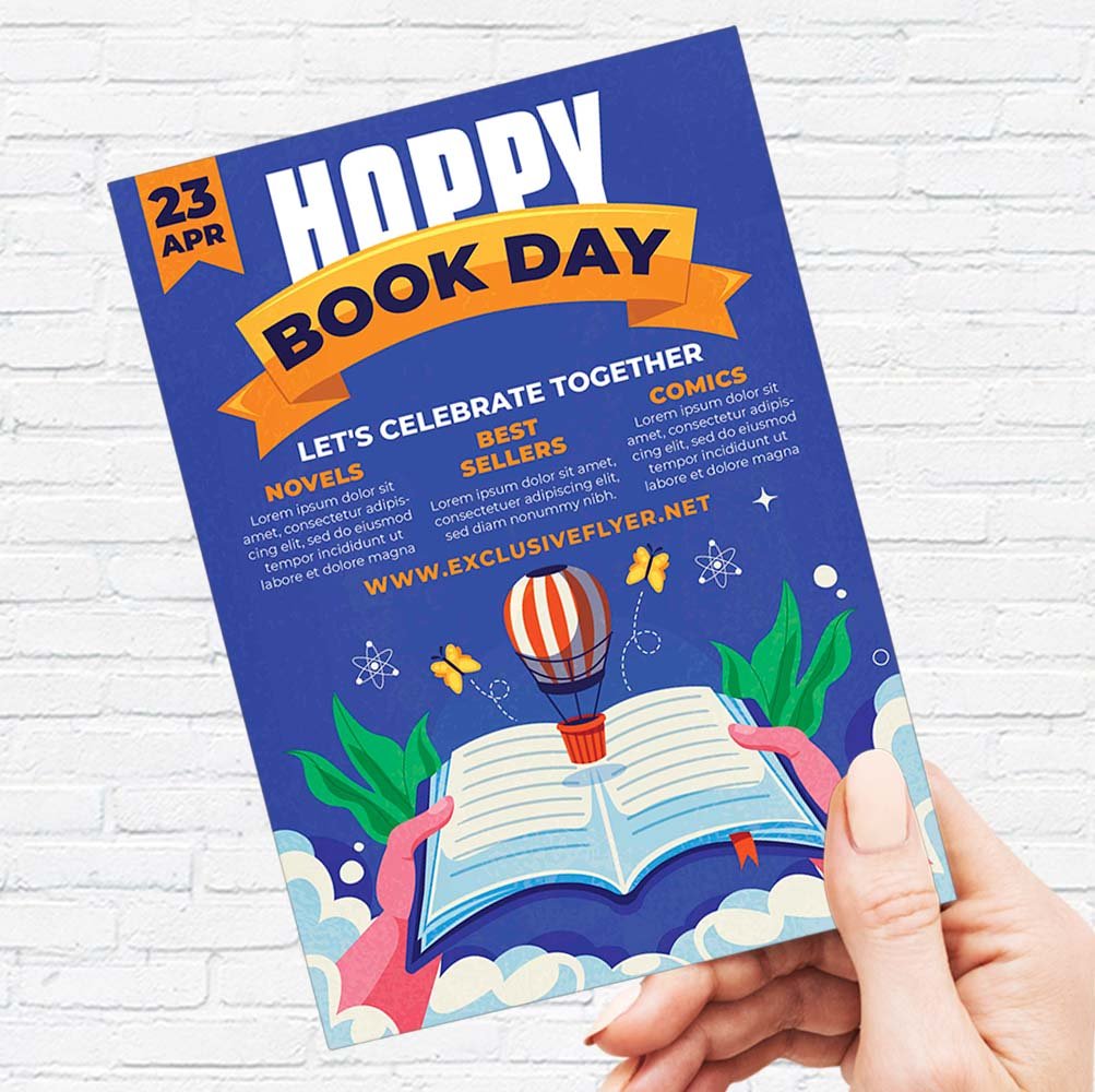 Download Happy Book Day - Flyer PSD Template | ExclusiveFlyer