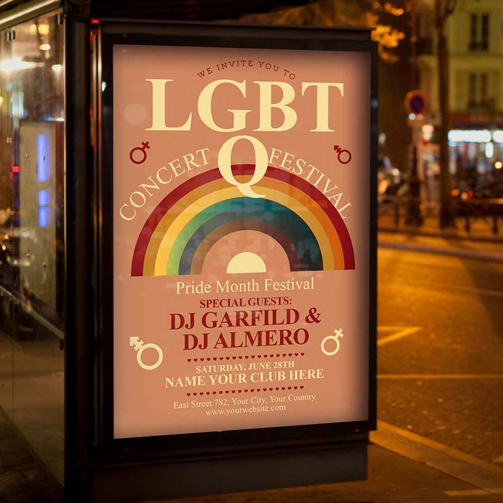 LGBTQ Month Card Printable Template Flyer PSD | PSDmarket
