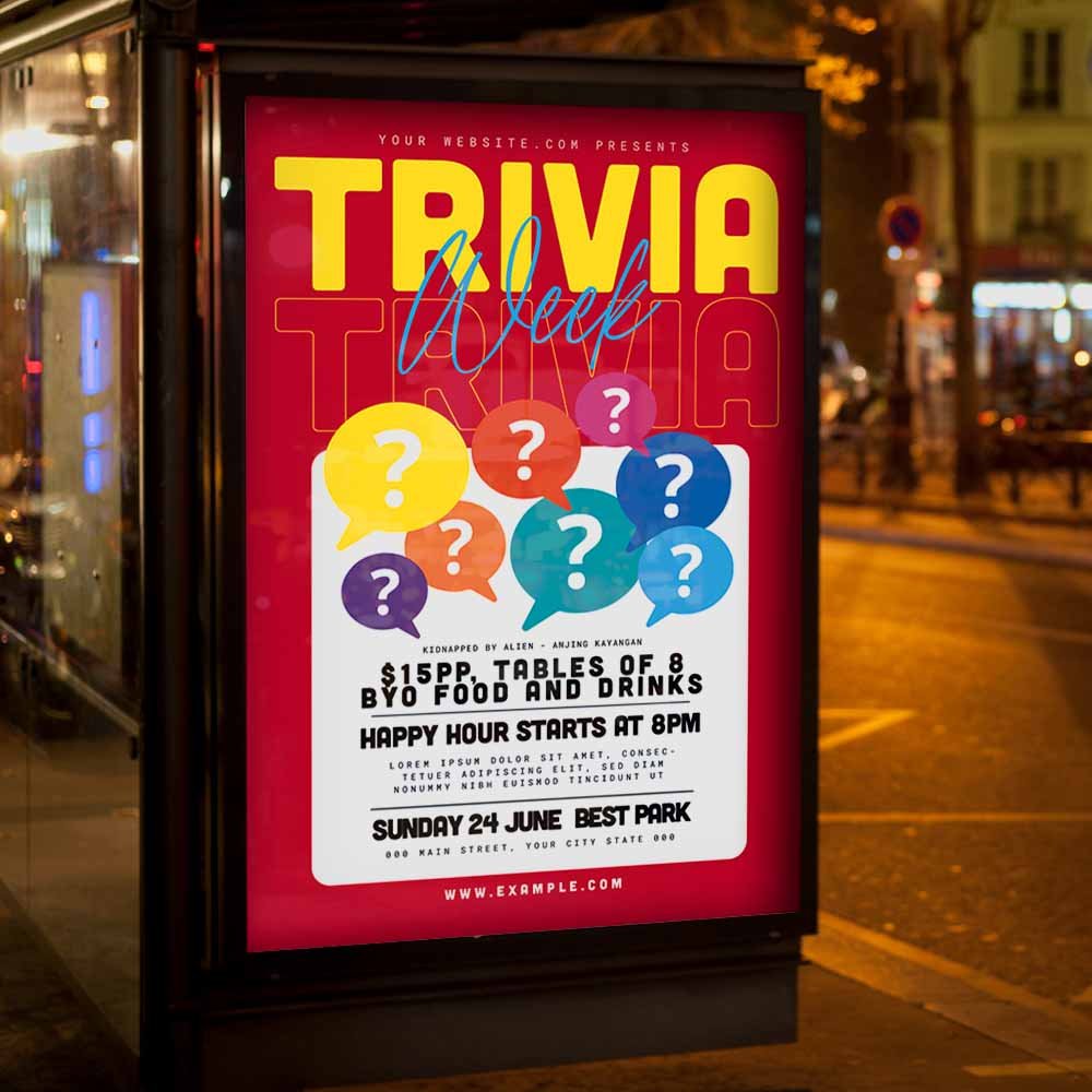 Download Trivia Week Card Printable Template Flyer | PSDmarket